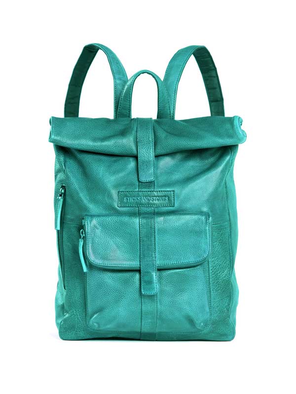 Sticks and Stones - Lederrucksack Messenger Backpack - Lapis